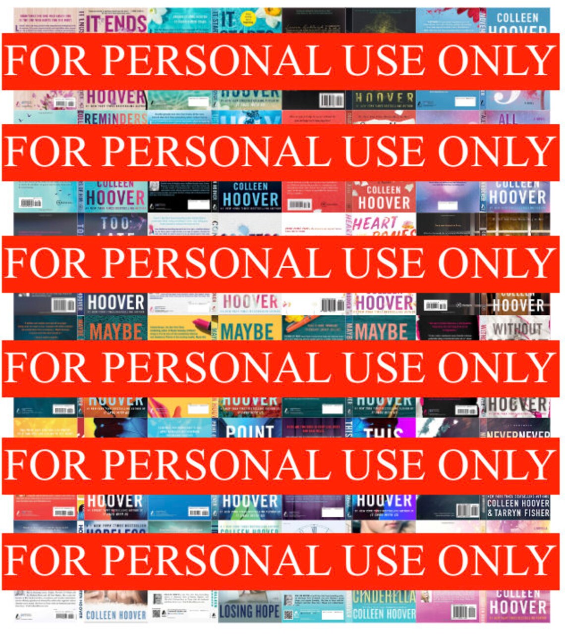 Colleen Hoover Mini Book Covers DIGITAL - Etsy