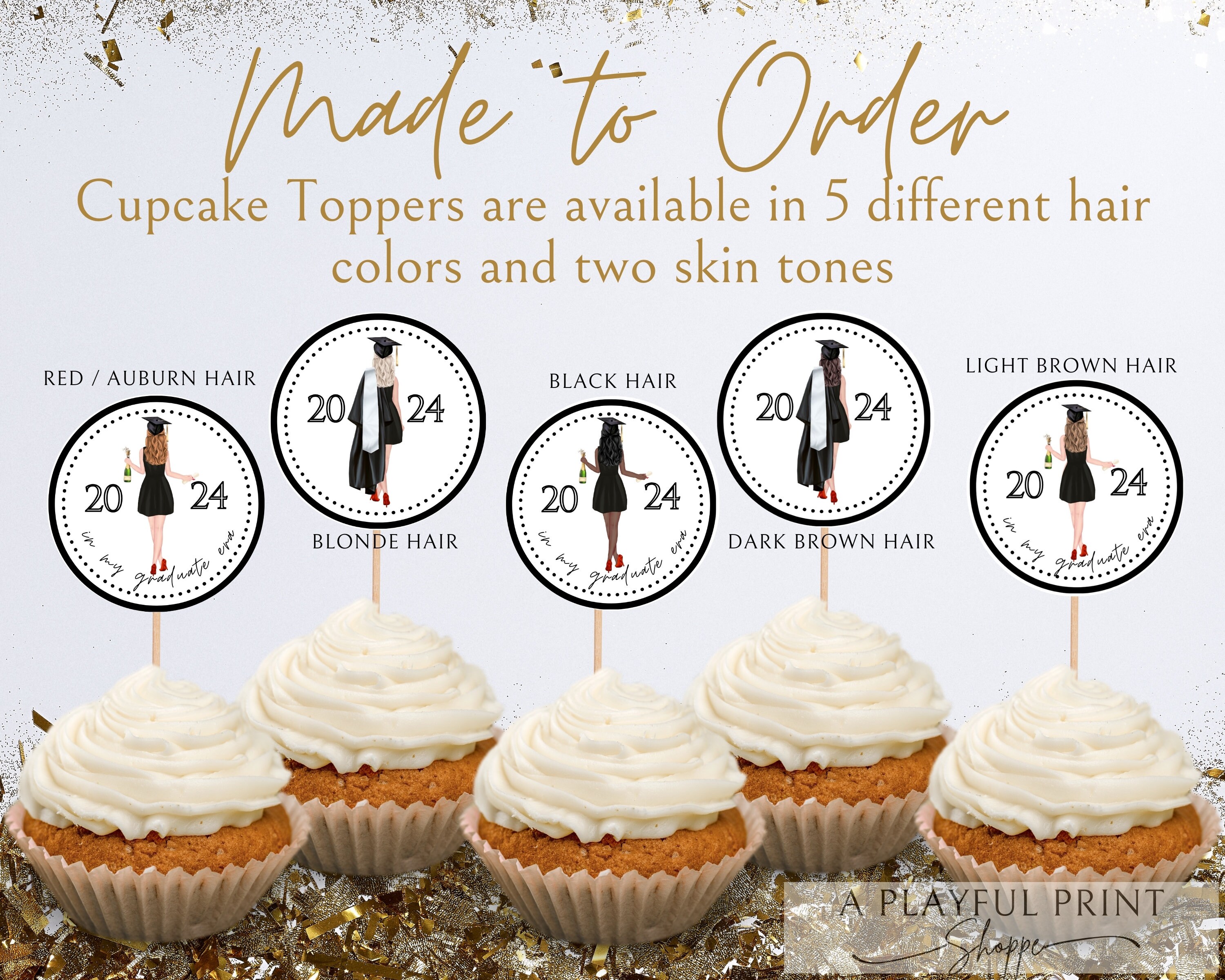 Printable Taylor Inspired Graduation Era Cupcake Toppers T Swift ...