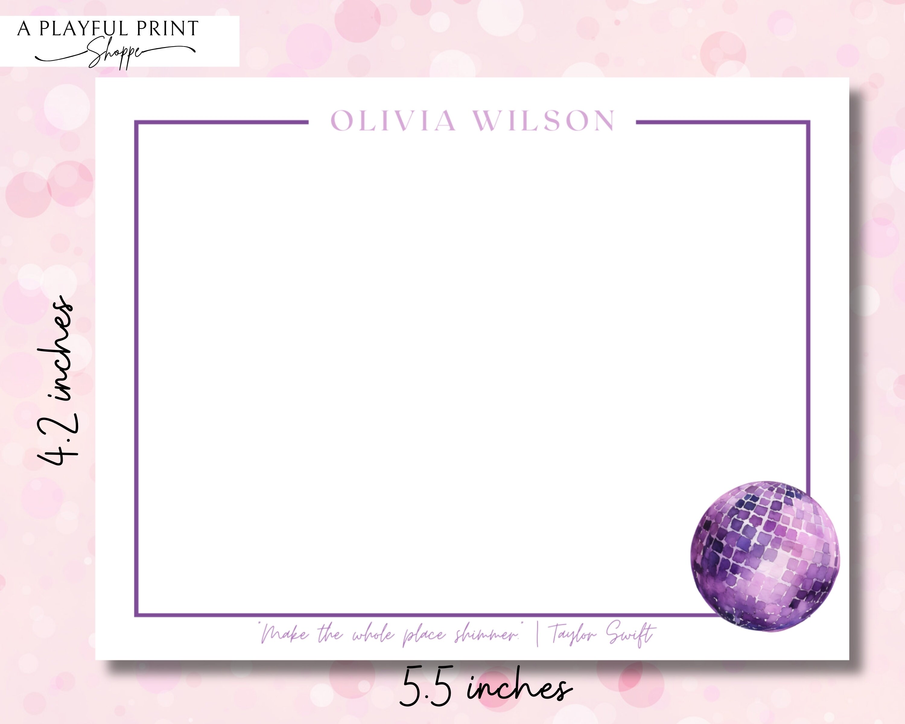 Editable Printable TS Eras Tour Note Cards T Swift Personalized ...