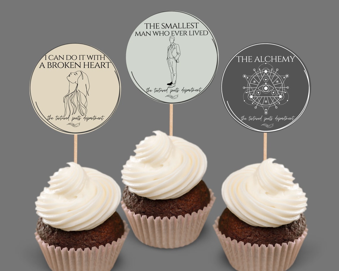 Printable TS TTPD the Tortured Poets Department Cupcake Toppers T Swift ...