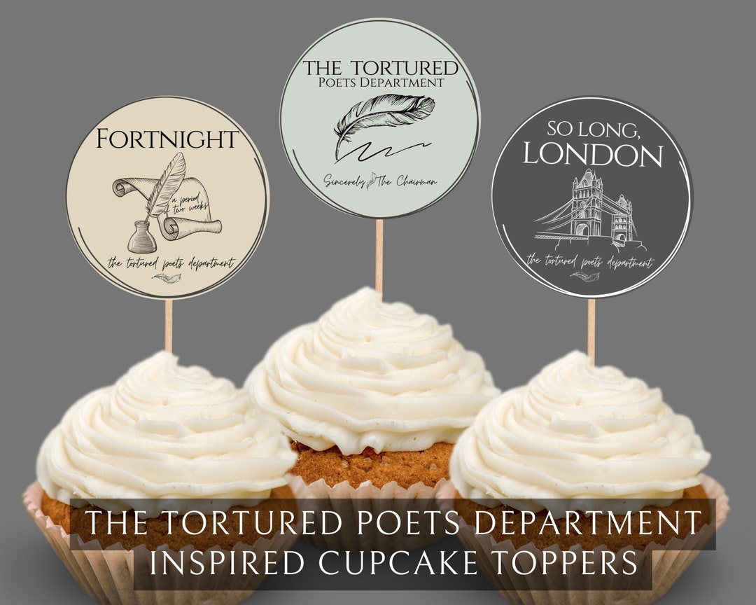 Printable TS TTPD the Tortured Poets Department Cupcake Toppers T Swift ...