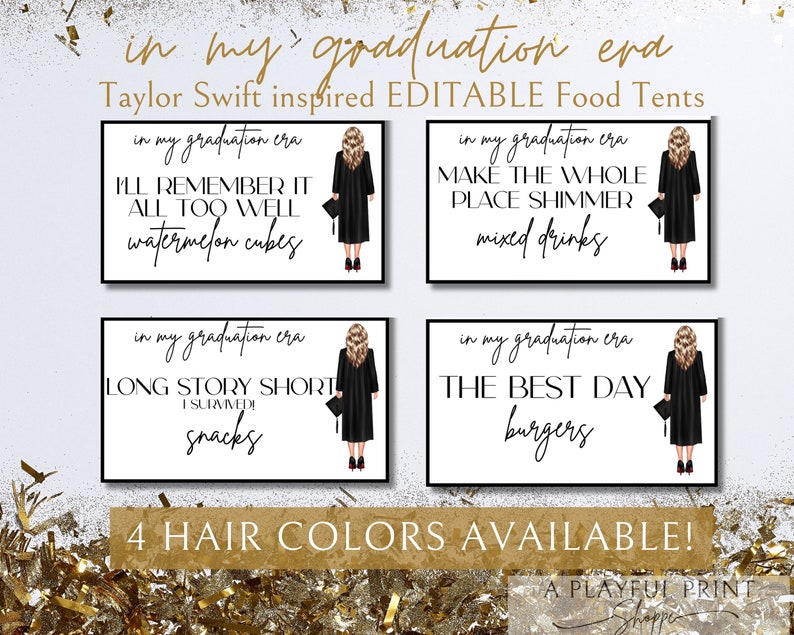 Printable Customized in My Graduation Era Food Tents Taylor Swift ...