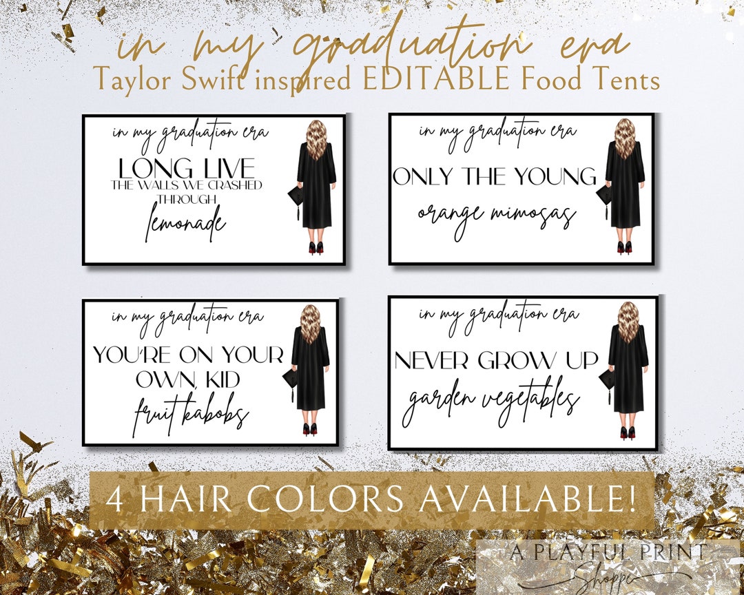 Printable Customized in My Graduation Era Food Tents Taylor Swift ...