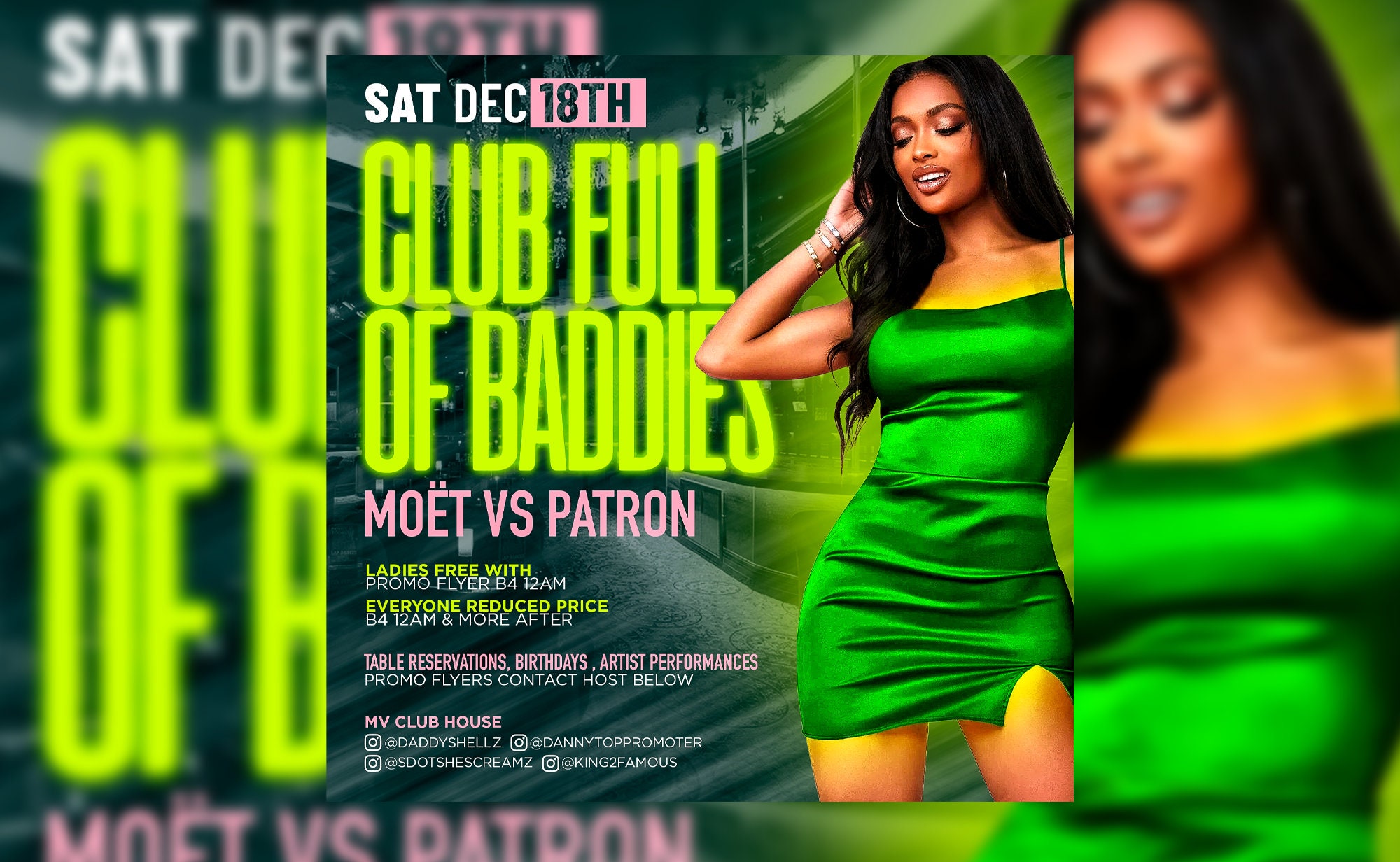 Club Party Flyer Template for Photoshop, DIY Event Flyer, Party Flyer ...