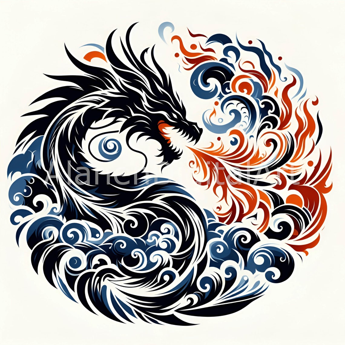 Dragon | Set of 10 | Clipart Bundle | High Quality 300 DPI White and ...