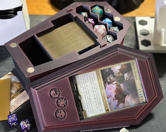 Basswood MTG Travel Box With Gear Mechanism Wooden Magic the Gathering ...