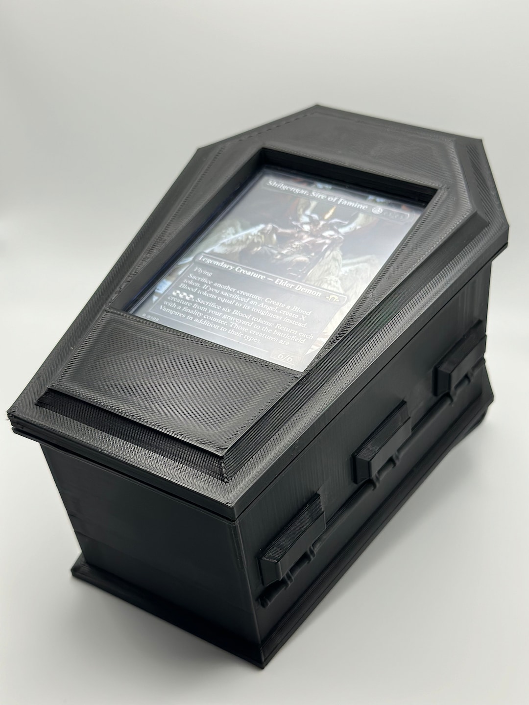 Custom Coffin Deck Box - MTG Commander - Fits 100+ Double Sleeved Cards ...