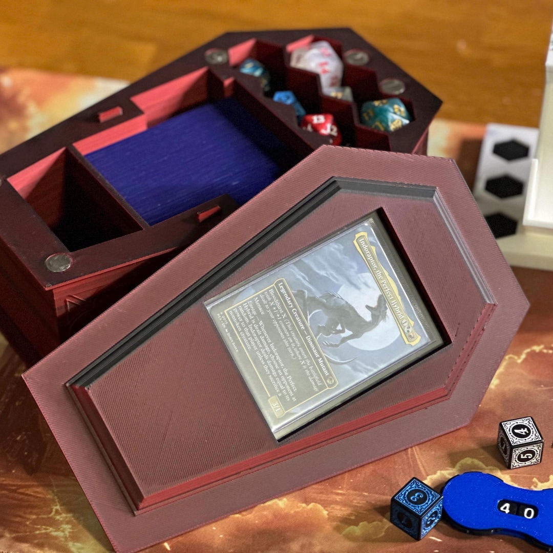 Premium Coffin Deck Box for MTG Commander | Vampire EDH Case W/ Card & Dice Storage ...