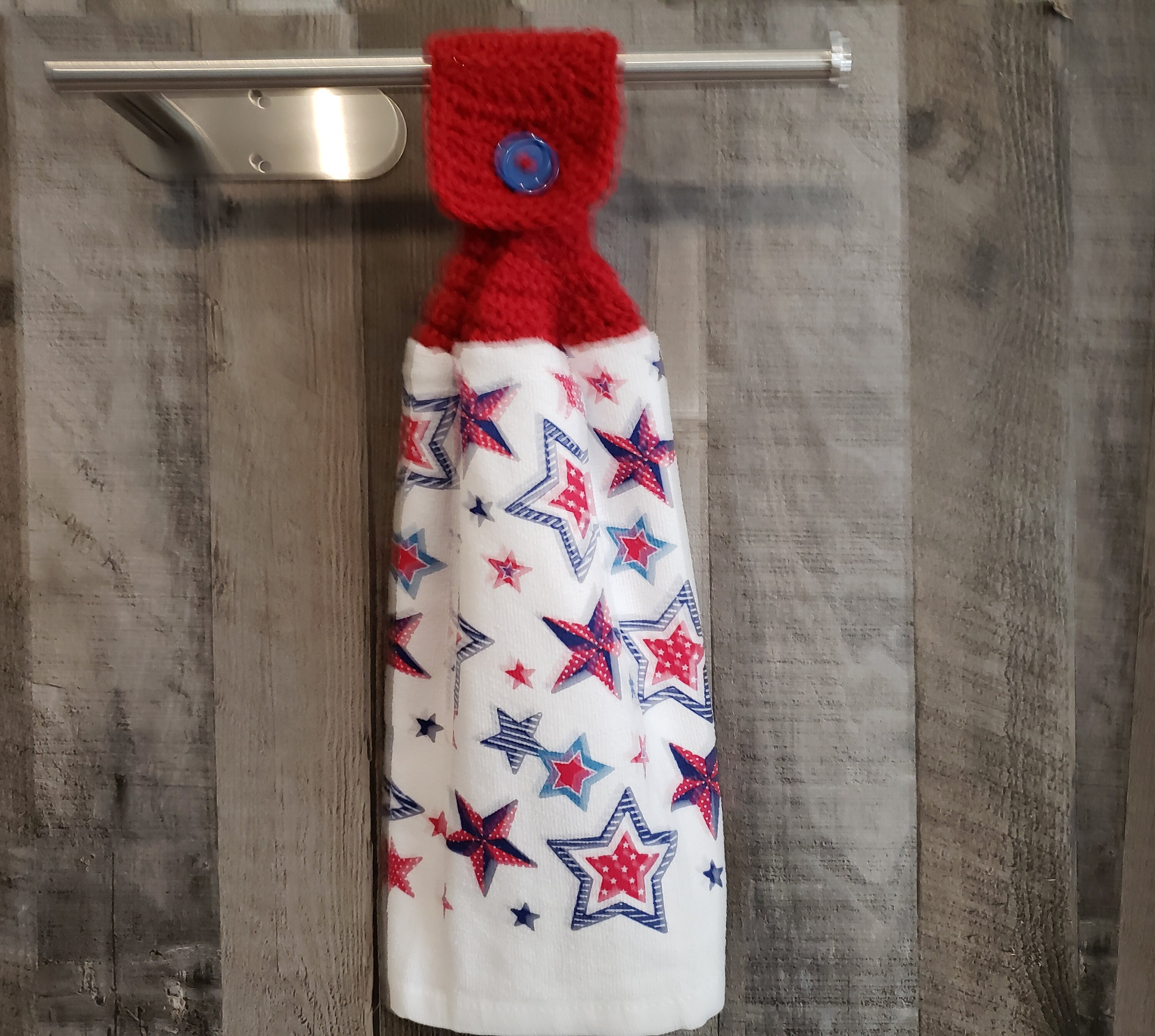 Crochet Topper Kitchen Towels,button Closure Hanging Kitchen Towels ...