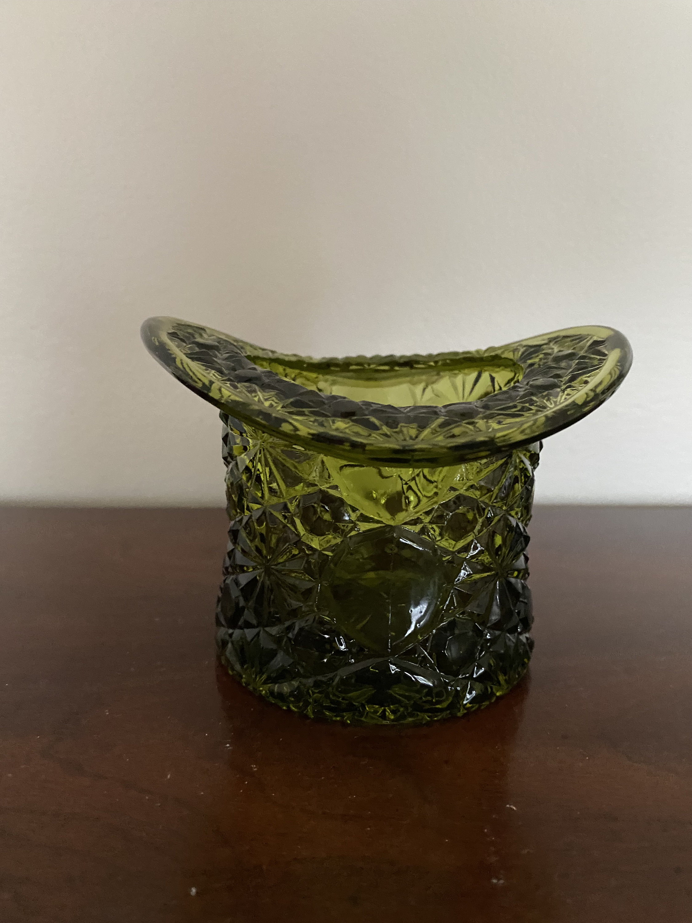Fenton Green Glass Top Hat - Etsy