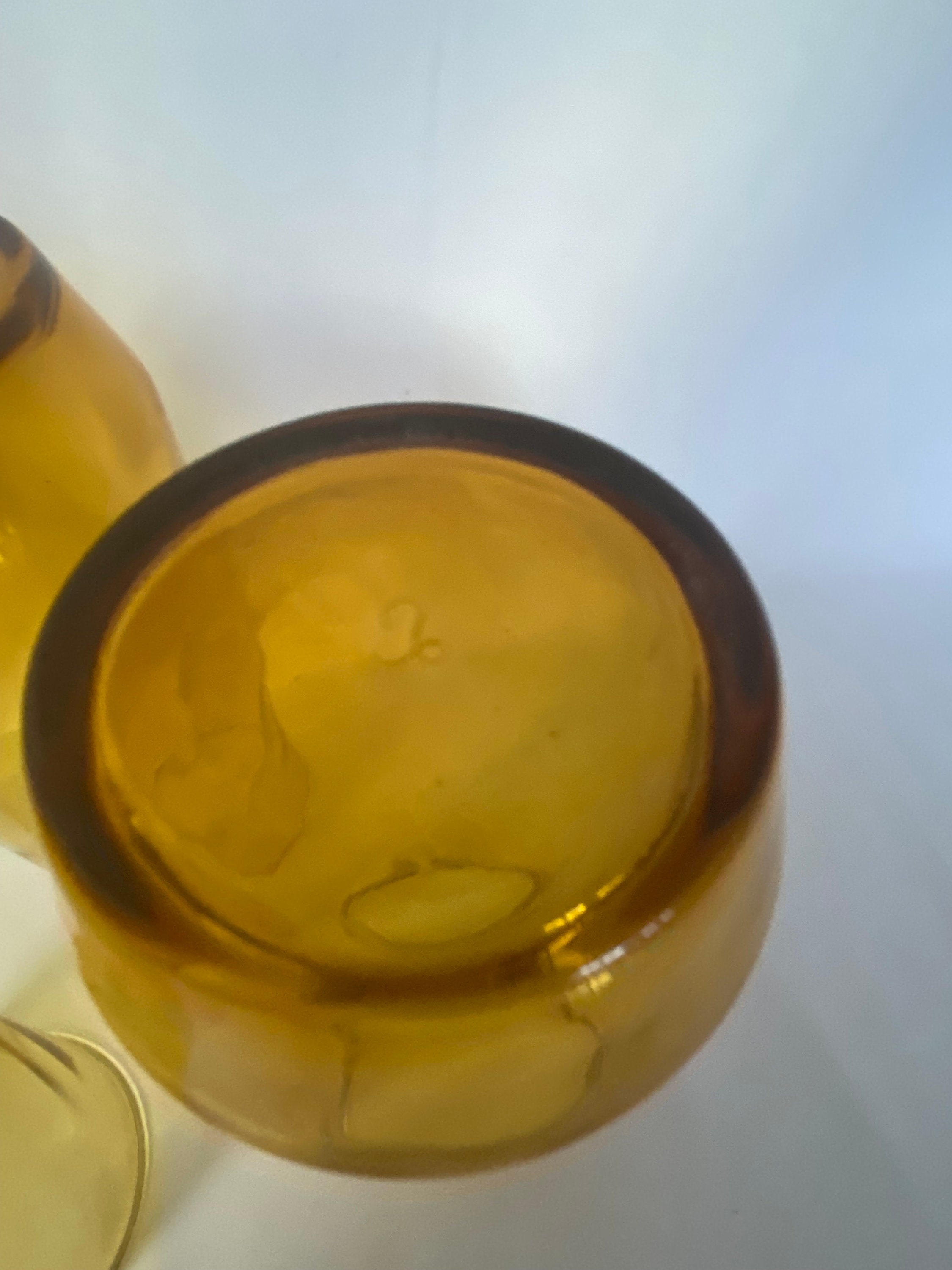 Libbey Optic Swirl Amber Tumblers 6 In - Etsy