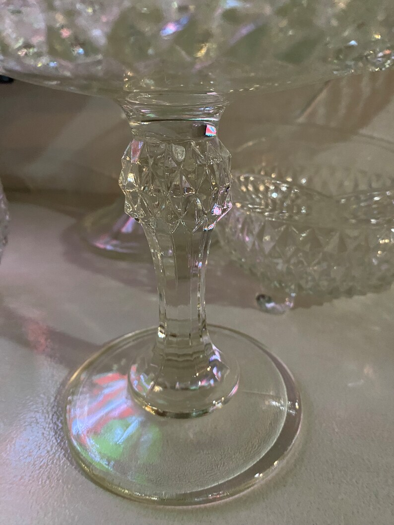 Indiana Glass Co. Diamond Point - Etsy
