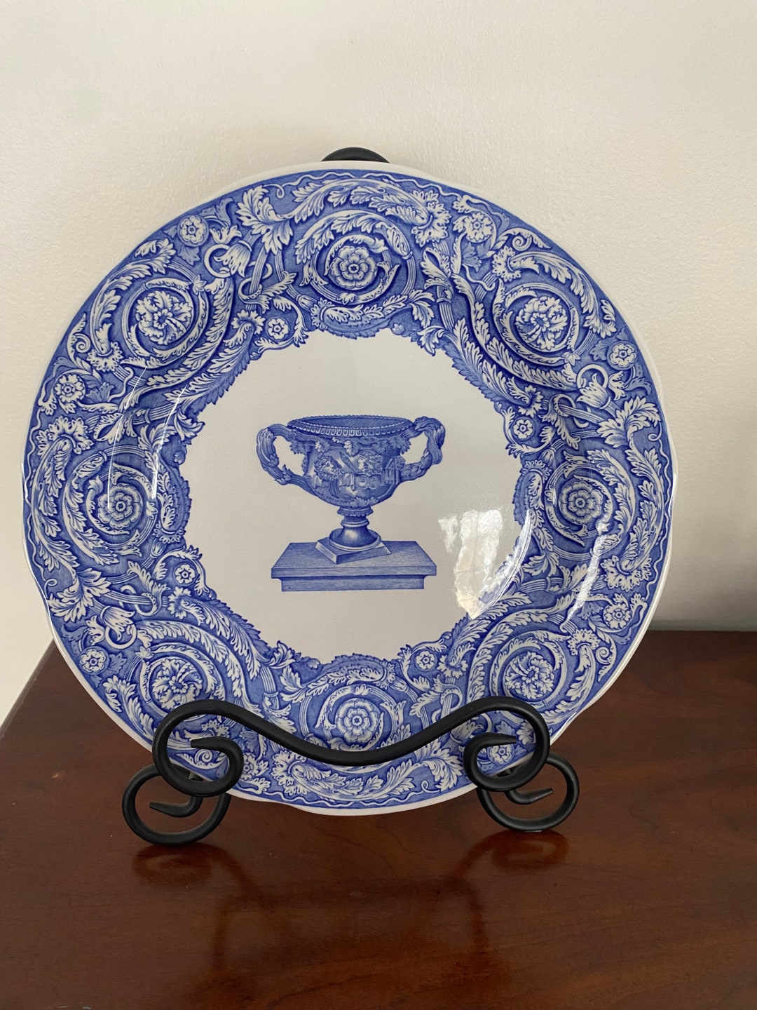 Spode Blue Room Collection Warwick Vase Plate - Etsy