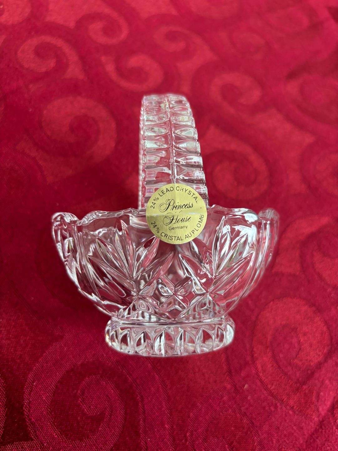 Princess House Crystal Basket Made in Germany 4 In. Highlights 828 - Etsy