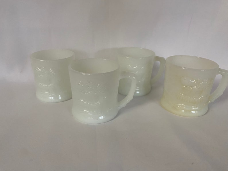 Set of 4 Grog From BC Comic Strip White Glass Mugs - Etsy