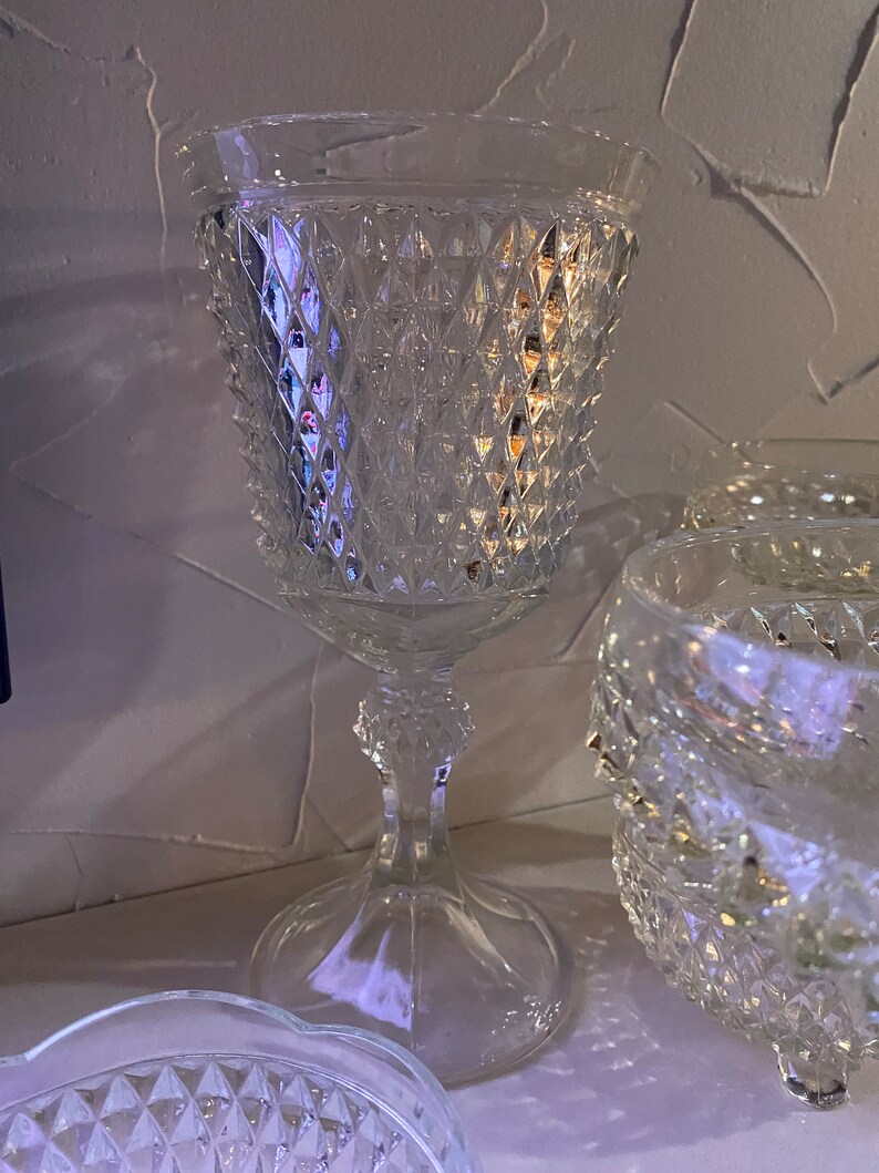 Indiana Glass Co. Diamond Point - Etsy