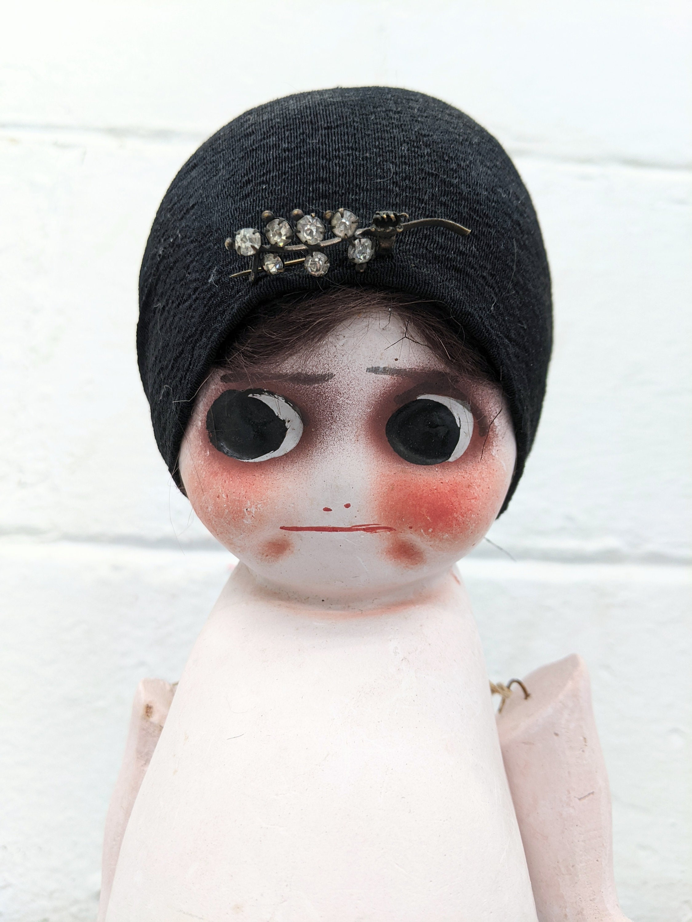 Antique Kewpie Doll With Natural Hair and Hat - Etsy