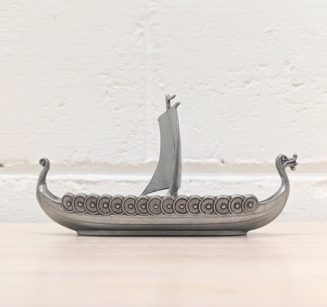 Vintage Pewter Ship Figurine by Handstopt - Etsy