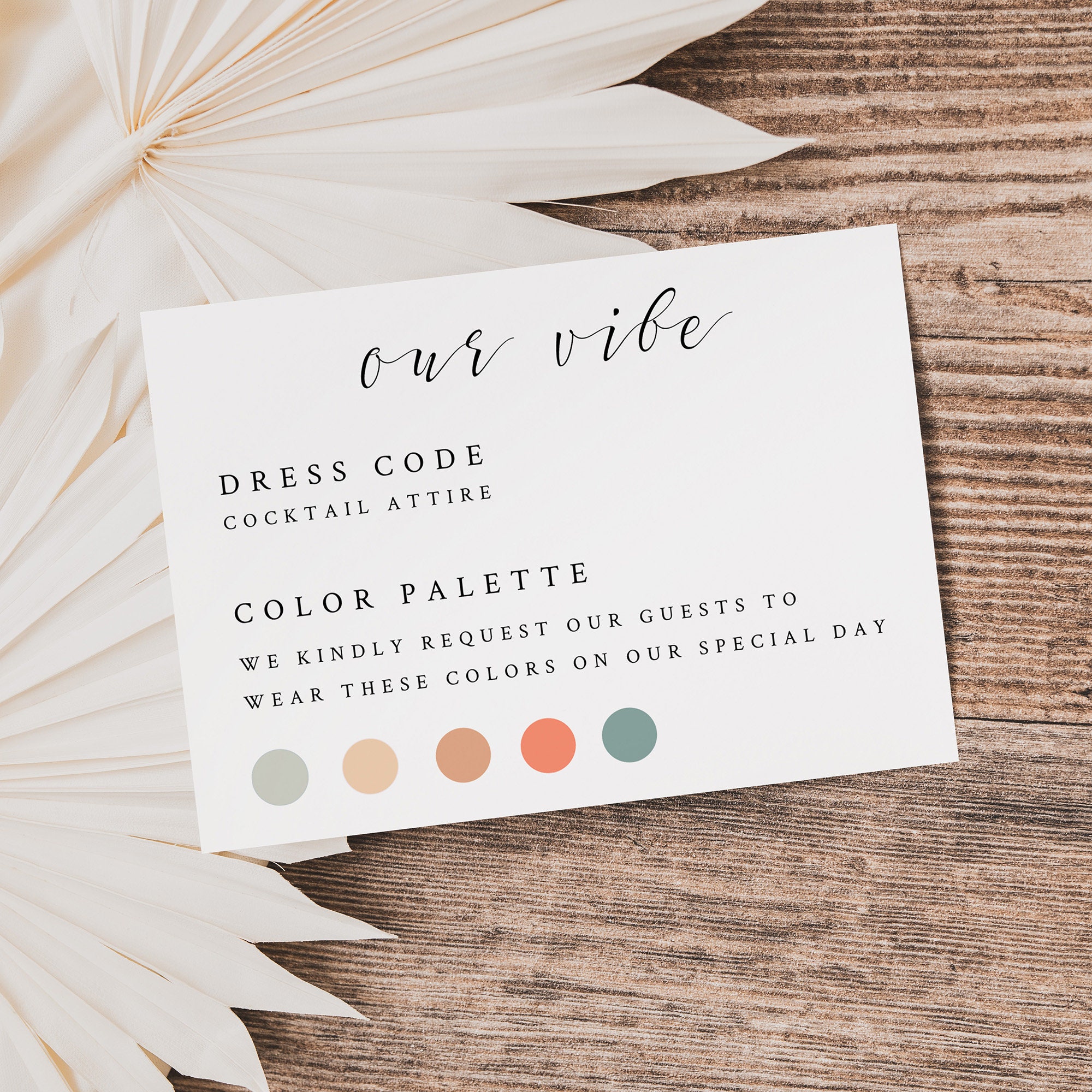 Attire Card for Wedding, Wedding Attire Card Template, Wedding Guest ...