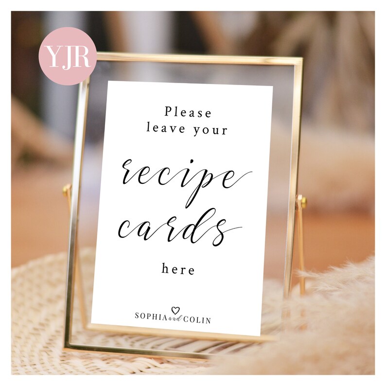 Minimalist Recipe Card Sign Template Recipe Card Request - Etsy