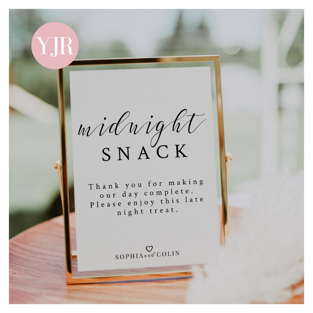 Snack Wedding Sign, Wedding Snack Bar Standing Table Sign, Midnight ...