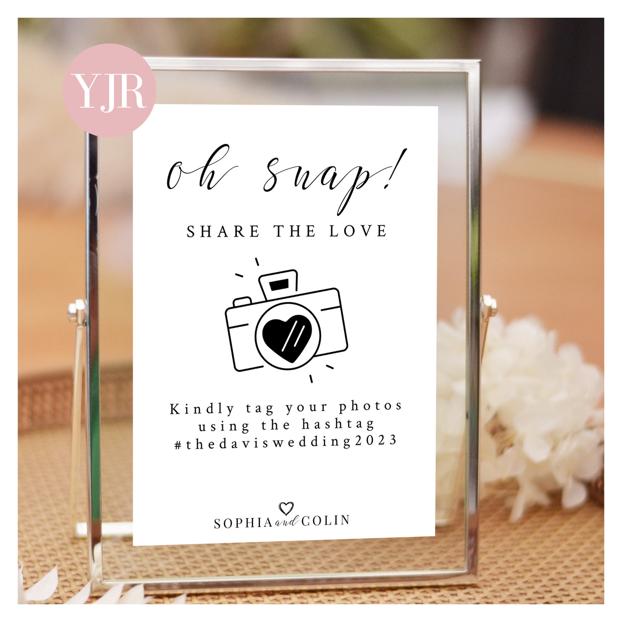 Take A Photo Wedding Sign, Share the Love Sign, Oh Snap Wedding Sign ...