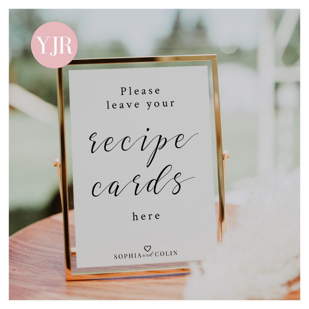 Minimalist Recipe Card Sign Template Recipe Card Request - Etsy
