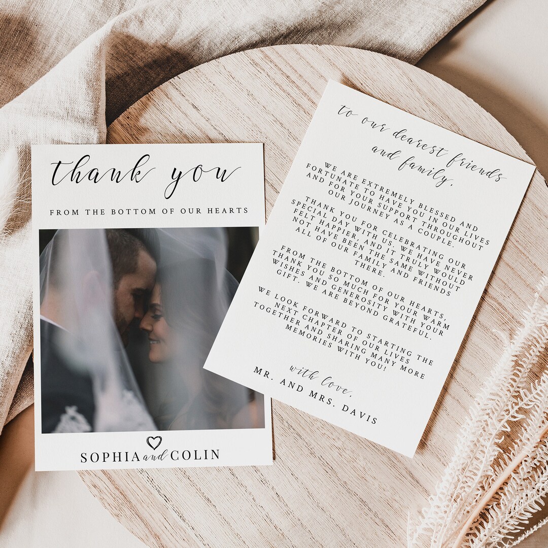 Thank You Letter After Wedding, Thank You Note After Wedding, Wedding ...