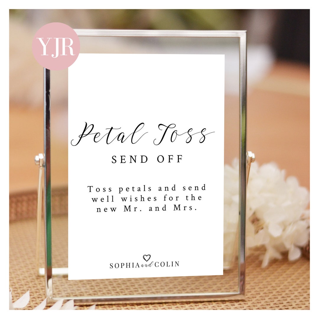 Wedding Petal Toss Sign, Printable Minimalist Wedding Send Off, Wedding ...