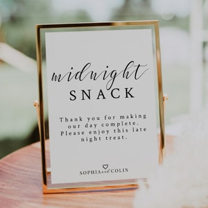 Snack Wedding Sign, Wedding Snack Bar Standing Table Sign, Midnight ...
