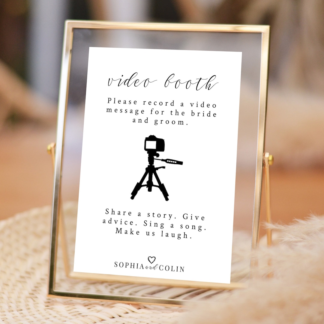 Wedding Video Booth Sign, Video Booth Guestbook Sign, Video Guest Book ...
