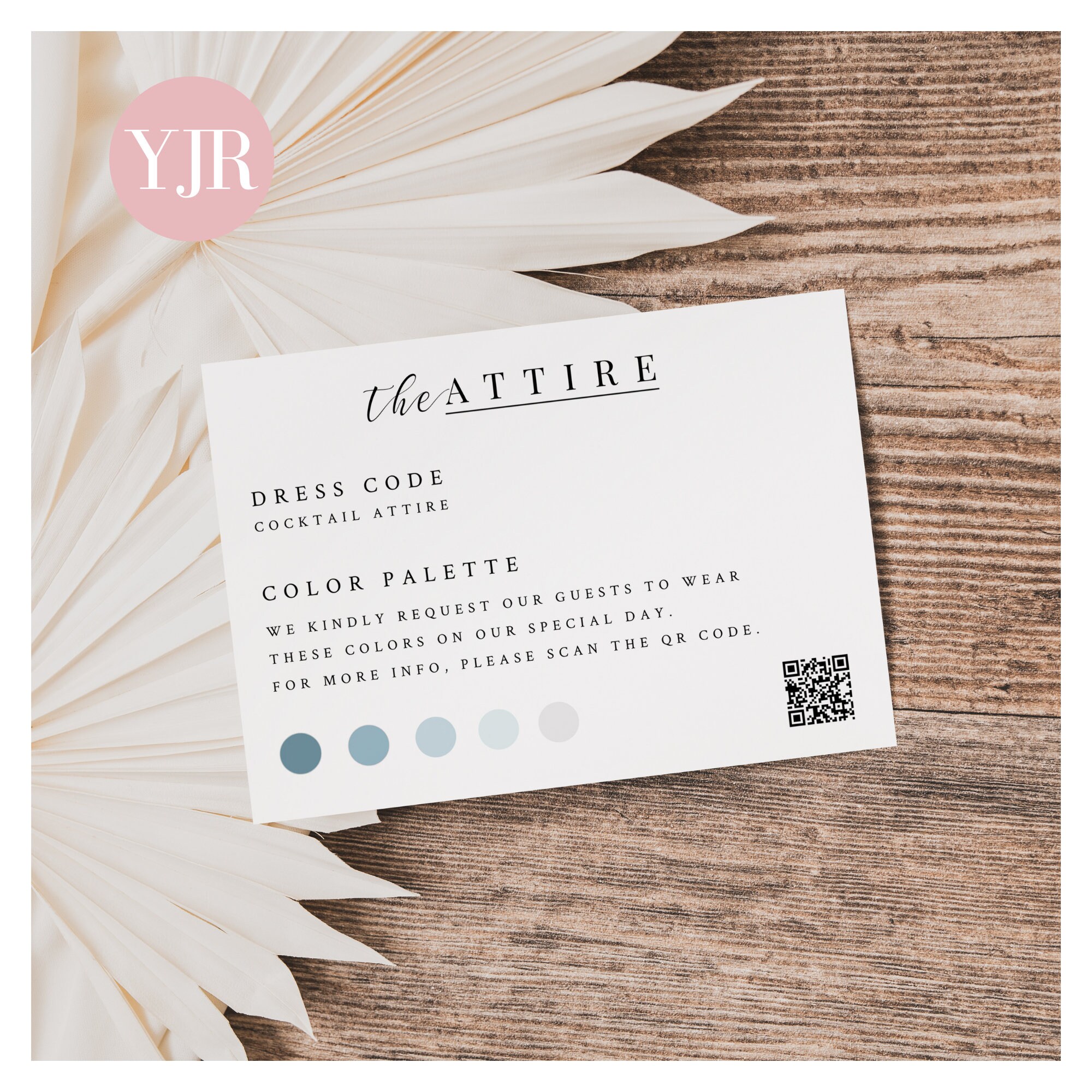 Attire Card for Wedding, Wedding Attire Card Template, Wedding Guest ...