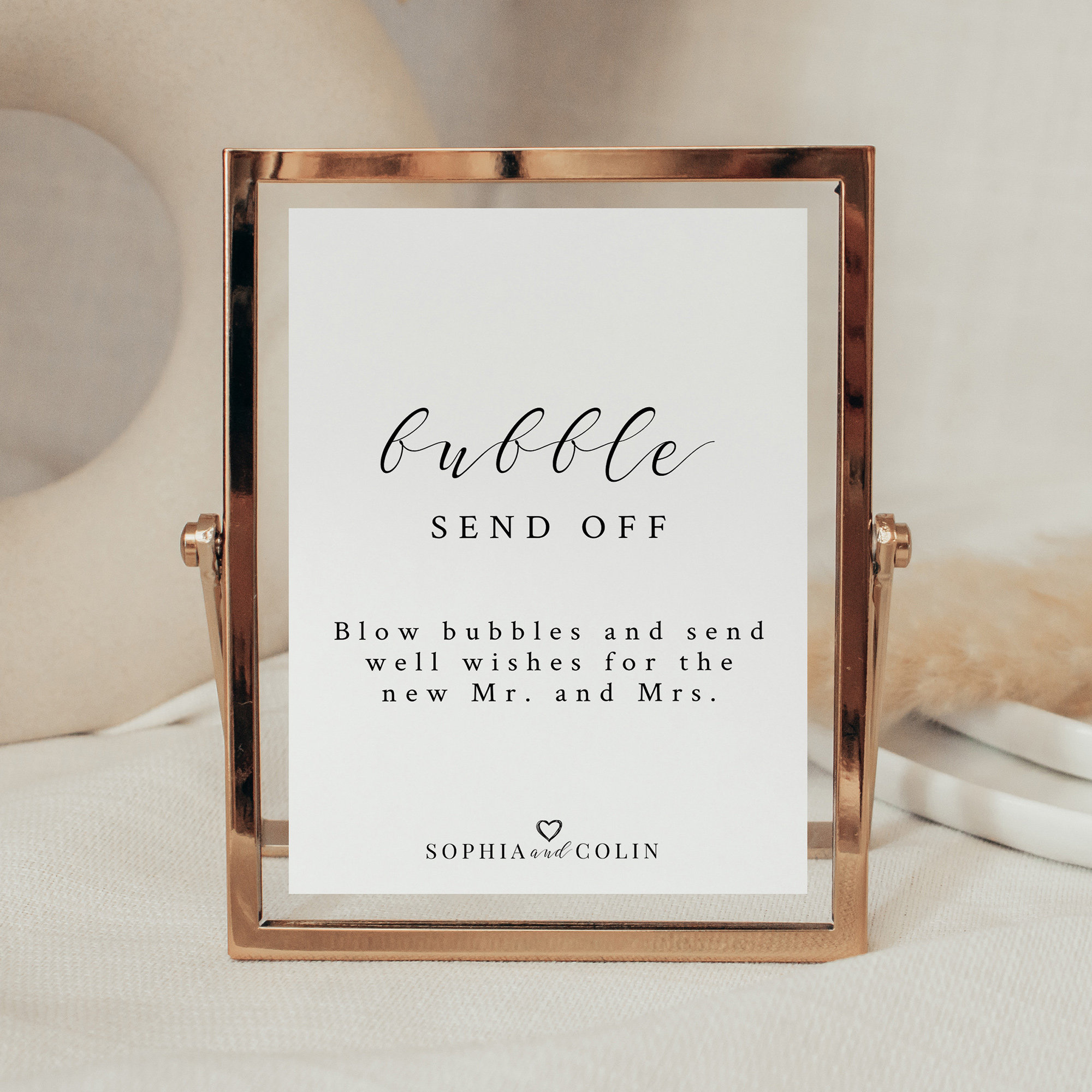 Wedding Send off Sign, Bubbles Send off Sign, Editable Newlywed Send ...