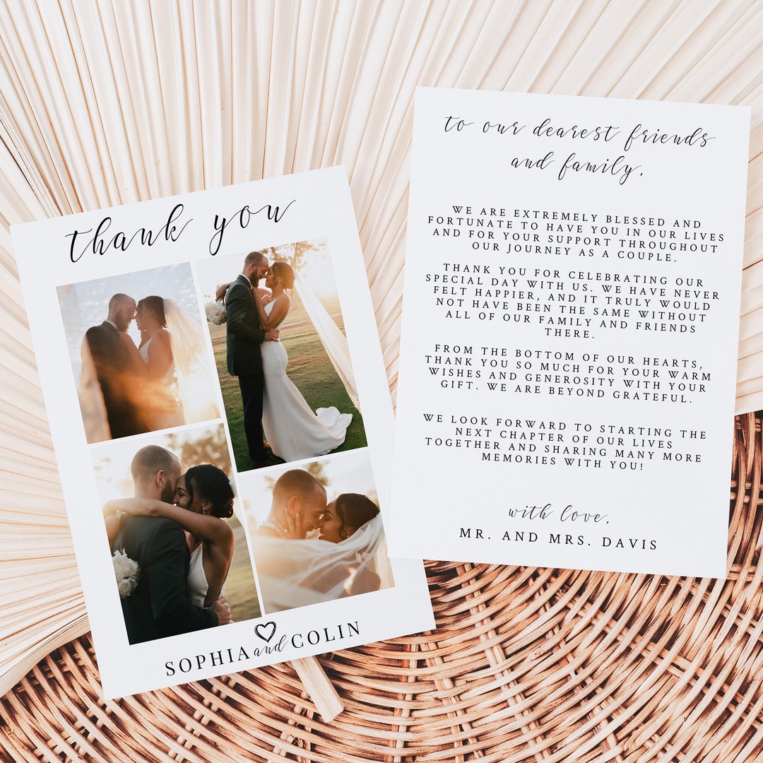 Thank You Letter After Wedding, Thank You Note After Wedding, Wedding ...
