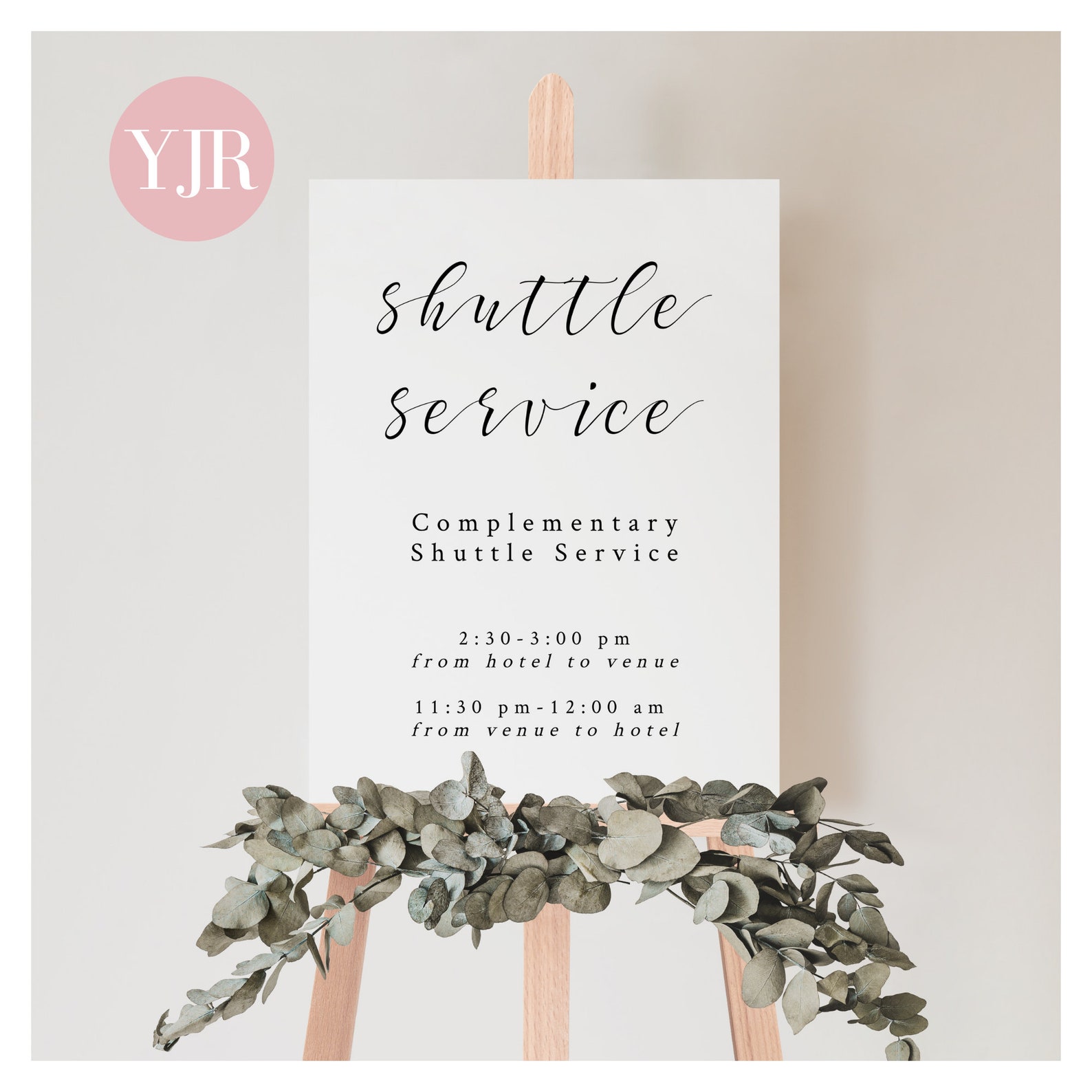 Wedding Shuttle Sign Template, Wedding Transportation Bus Poster ...