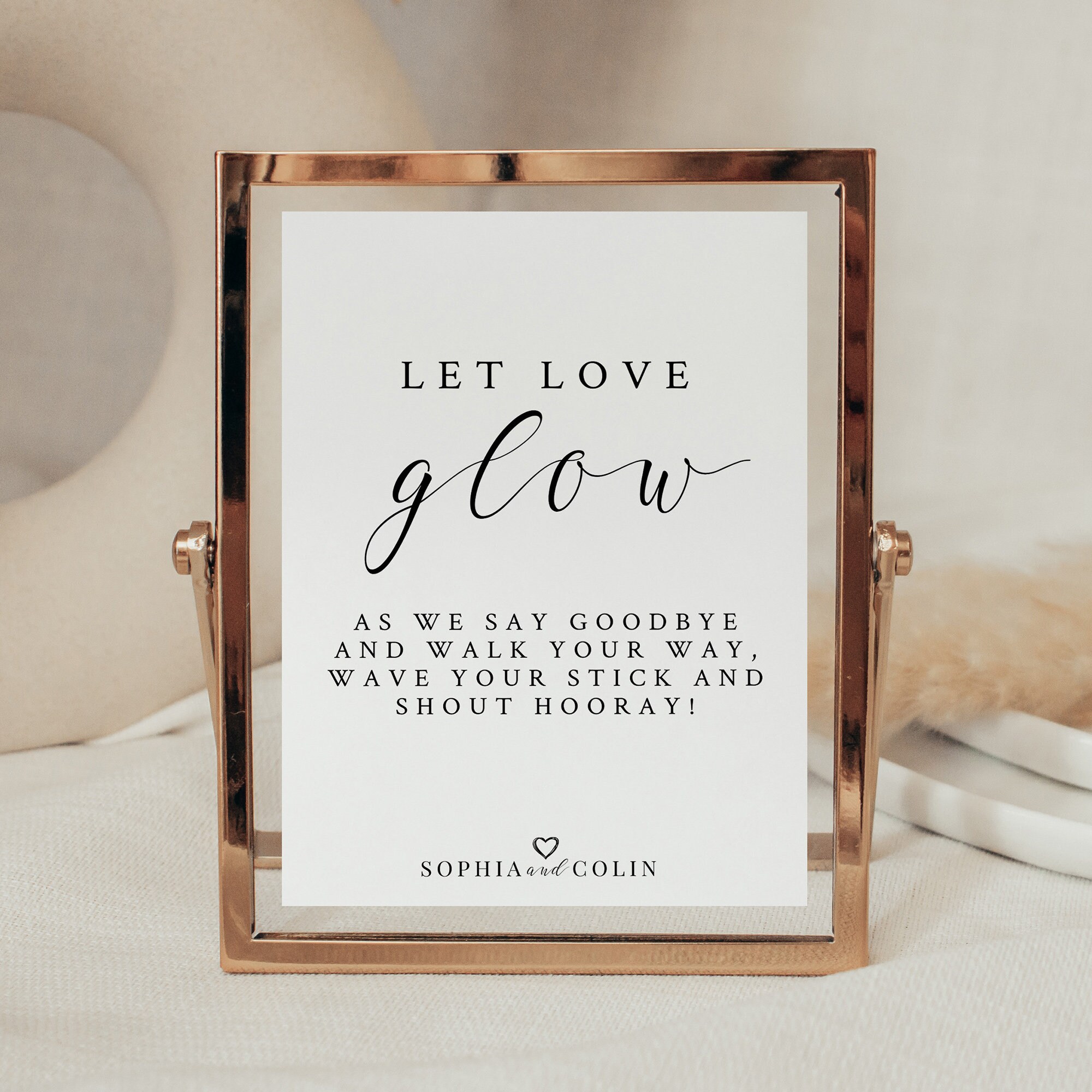 Let Love Glow Sign, Wedding Glow Stick Send off Sign, Minimalist ...