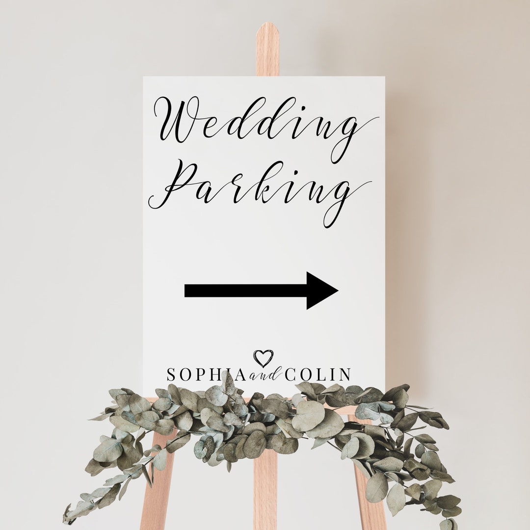 Wedding Parking Directions Sign, Wedding Directional Signs, Wedding ...