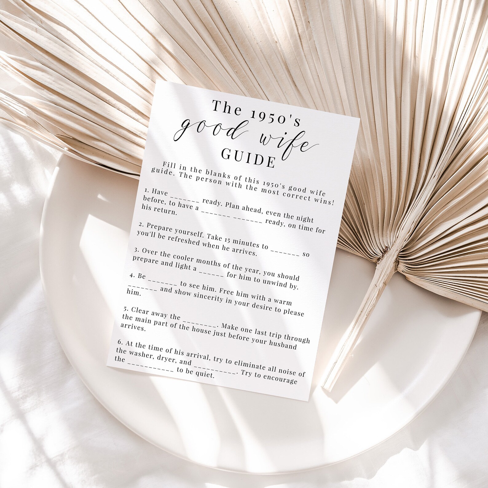 1950s Good Wife Guide, 1950'S Housewife Bridal Shower Game Printables ...
