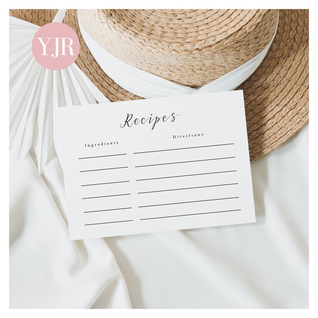 Minimalist Recipe Card Template, Recipe Card Request, Minimalist Recipe ...