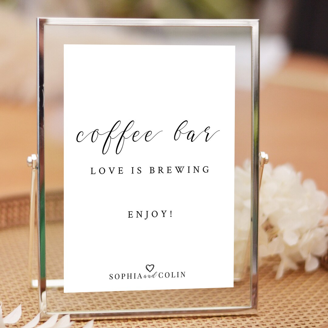Love is Brewing Sign, Coffee Bar Sign, Wedding Coffee Bar, Wedding ...