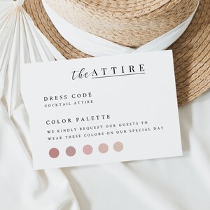 Wedding Attire Card Template, Wedding Guest Dress Code Card, Minimalist ...