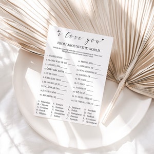 I Love You Around the World Game, I Love You Language Game, Minimalist ...