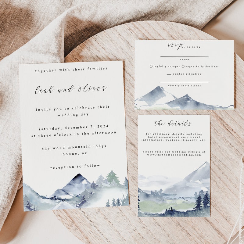 Mountain Invitation - Etsy