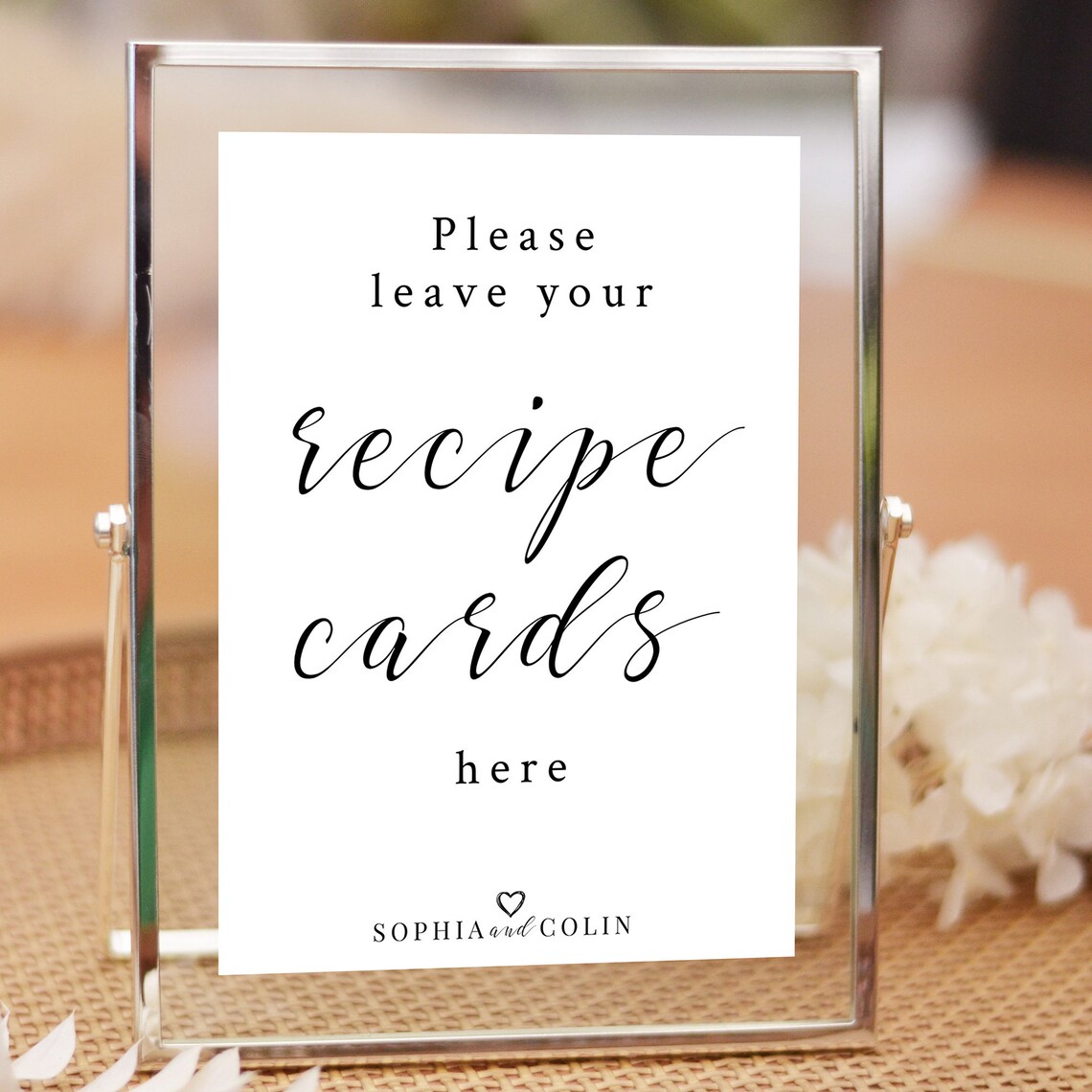 Minimalist Recipe Card Sign Template, Recipe Card Request, Minimalist ...