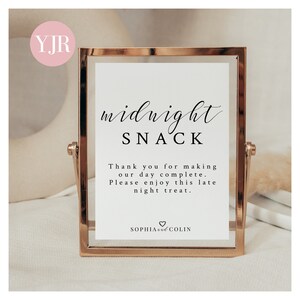 Snack Wedding Sign, Wedding Snack Bar Standing Table Sign, Midnight ...