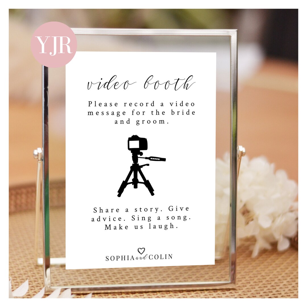 Wedding Video Booth Sign Video Booth Guestbook Sign Video - Etsy