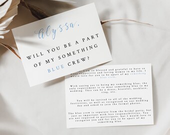 Something Blue Proposal Card - Etsy