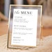 Wedding Food Menu Sign, Reception Dinner Menu Template, Elegant Wedding ...