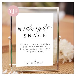 Snack Wedding Sign, Wedding Snack Bar Standing Table Sign, Midnight ...