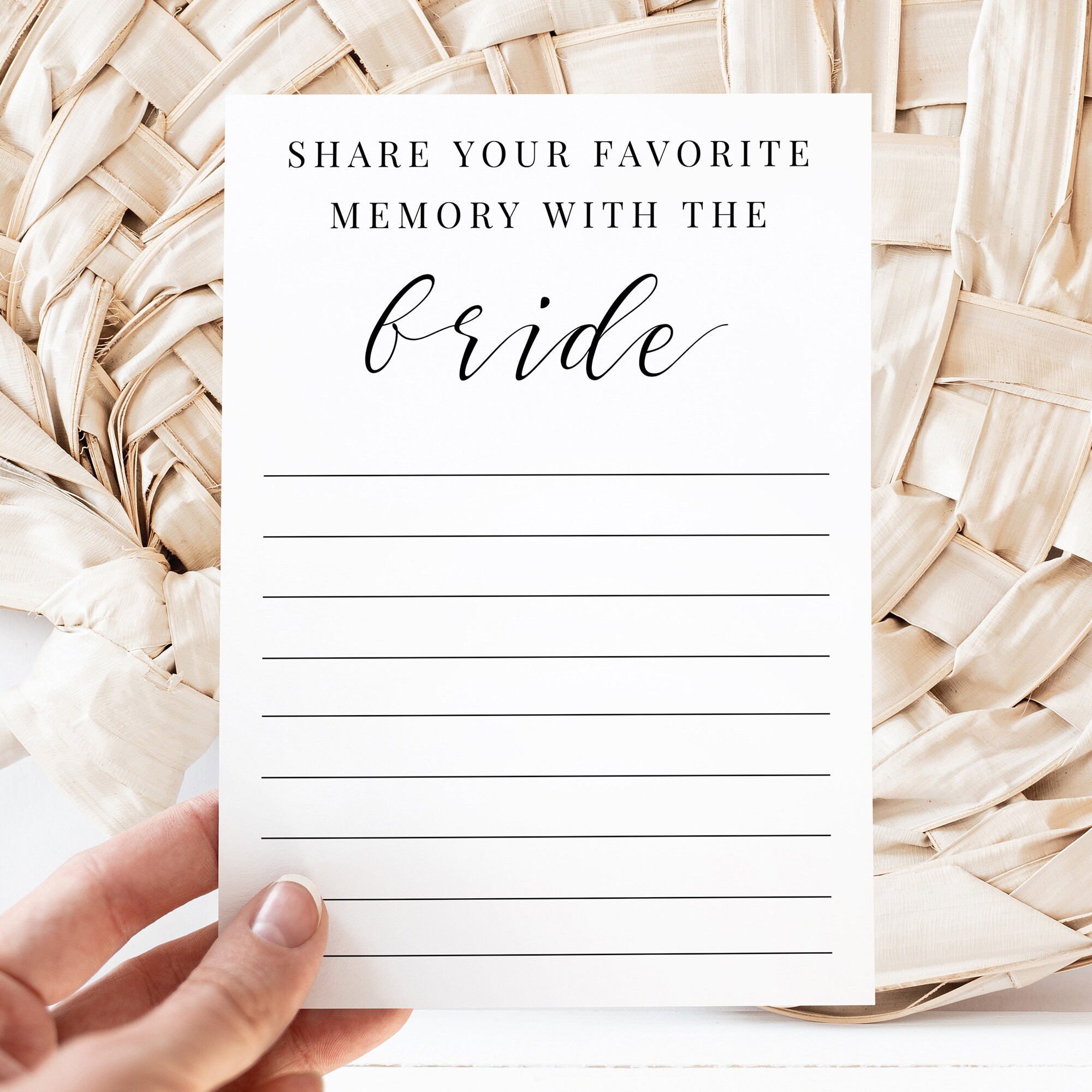 Favorite Memory of the Bride, Bride-to-be Printable Memory Game ...